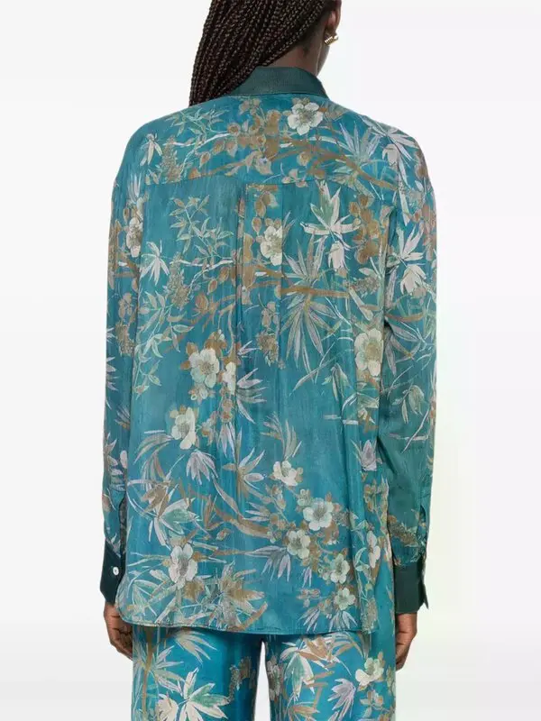 FORTE_FORTE Floral-print Silk-blend Shirt