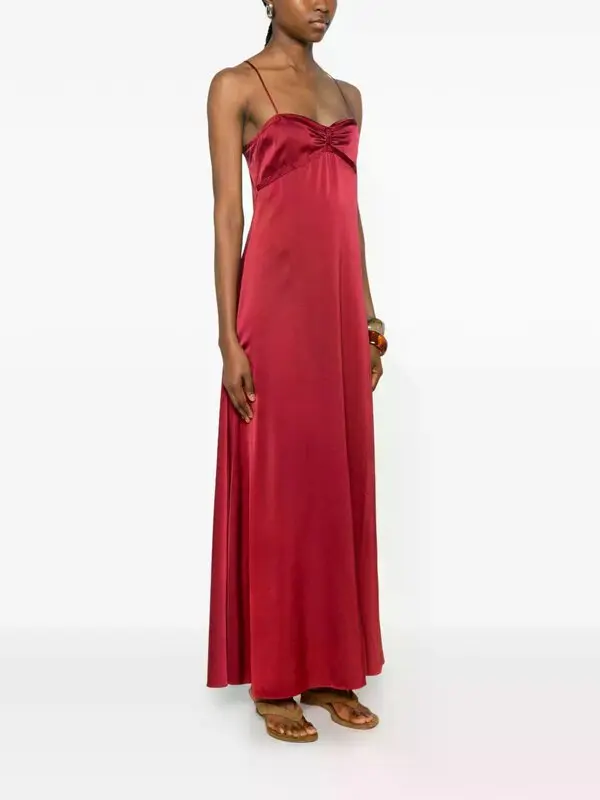 FORTE_FORTE Satin-finish Gathered Dress