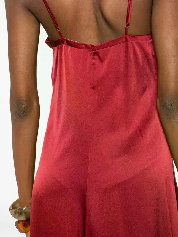 FORTE_FORTE Satin-finish Gathered Dress