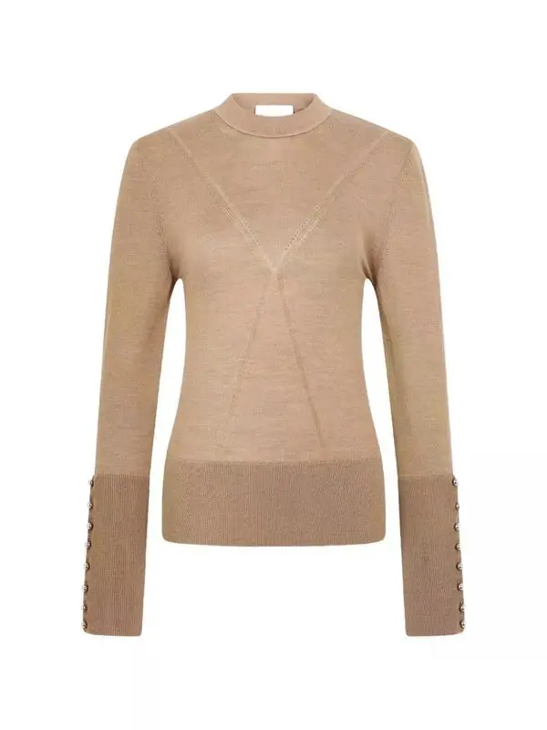 Rabanne Button-cuff Long-sleeve T-shirt - Brown