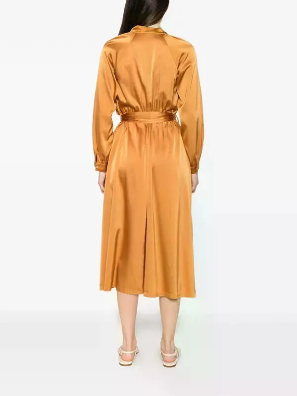 FORTE_FORTE Tie-neck Belted Midi Dress