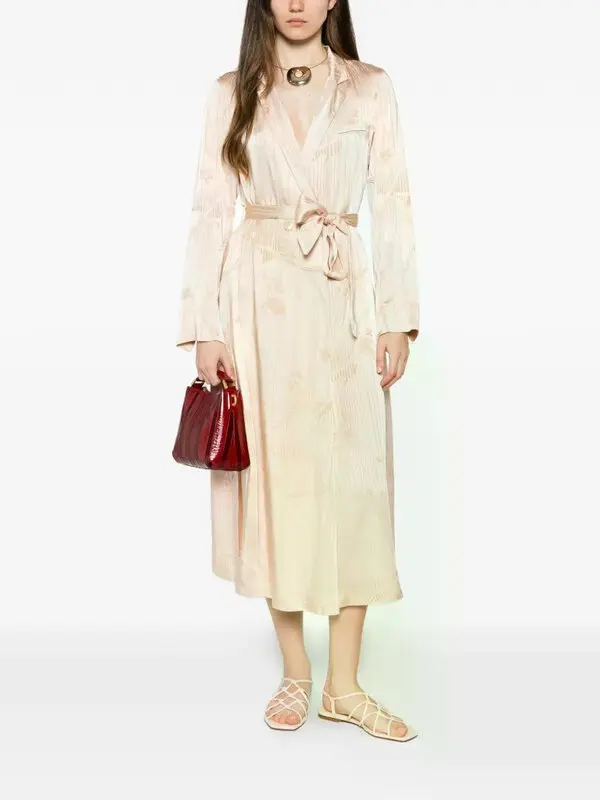 FORTE_FORTE Floral-jacquard Wrap Midi Dress