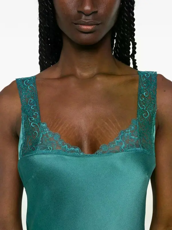 FORTE_FORTE Lace-trim Maxi Dress