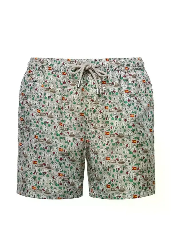MC2 SAINT BARTH Ibiza-print Drawstring Swim Shorts