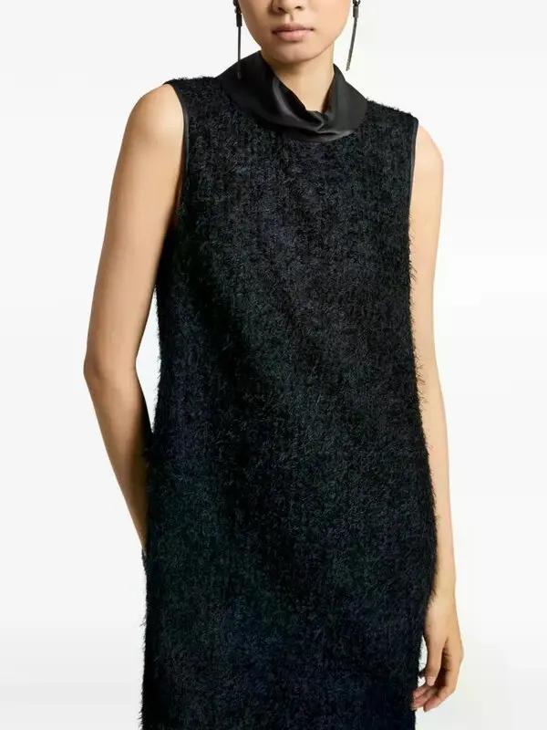 Peserico Bouclé-texture Sleeveless Mini Dress - Blue