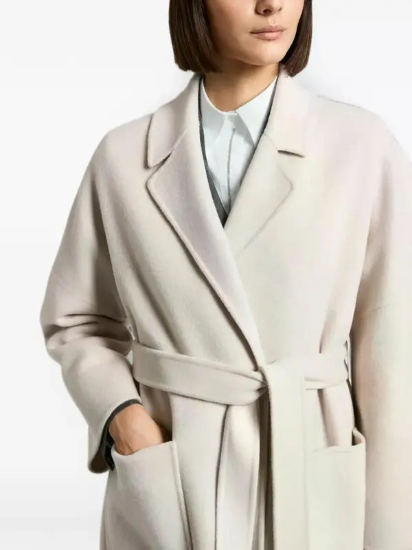 Peserico Belted Notch-lapel Coat