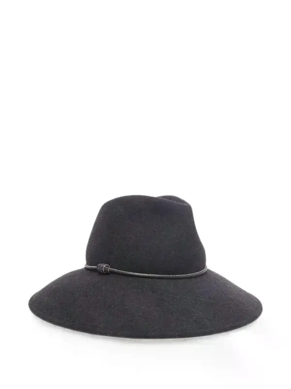 Peserico Bead-embellished Wide-brim Hat - Grey