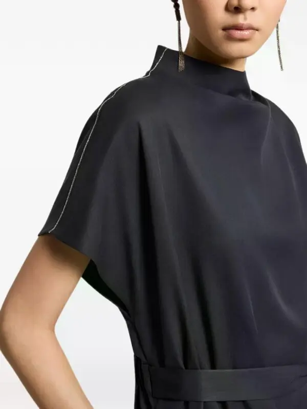 Peserico Belted Chain-trim Midi Dress