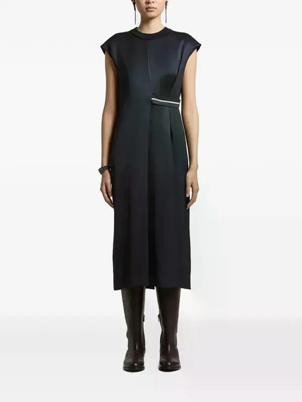 Peserico Chain-detail Pleated Midi Dress