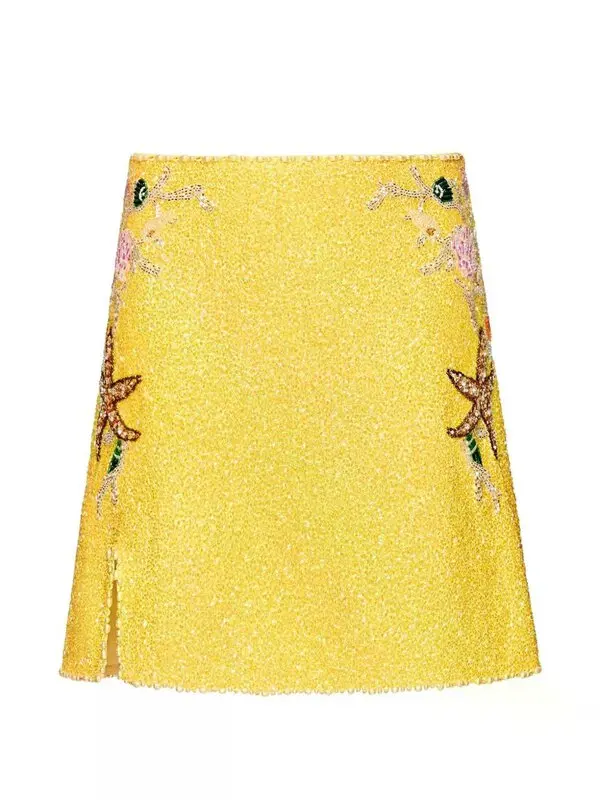 CLIO PEPPIATT Bead-embellished Marina Mini Skirt