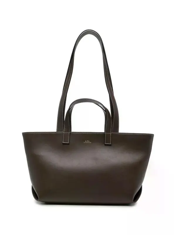 A.p.c. Small Drummer Leather Tote Bag - Brown