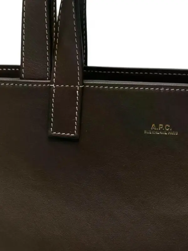 A.p.c. Small Drummer Leather Tote Bag