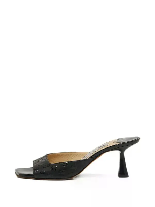 JIMMY CHOO Zania Logo-embossed Sandals - Black