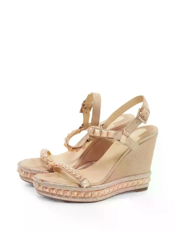 CHRISTIAN LOUBOUTIN Pyraclou Suede Wedge Sandals