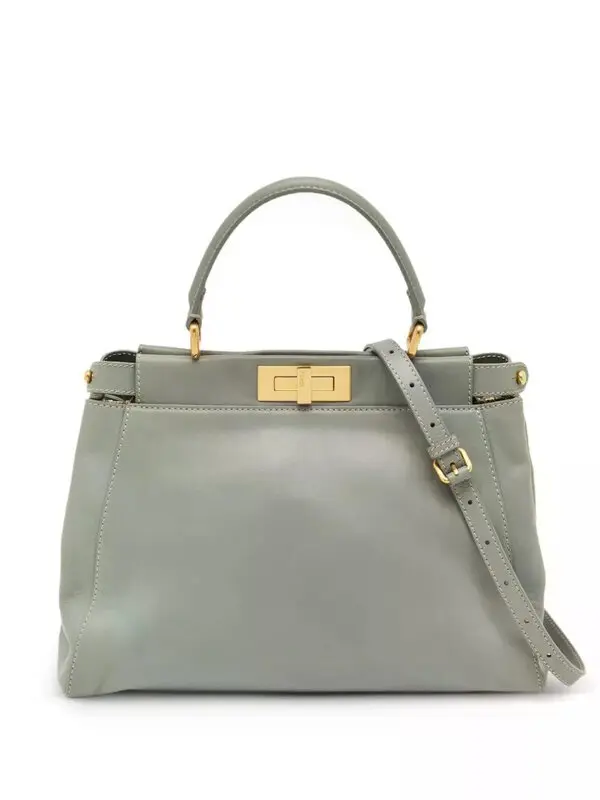 Fendi 2013 Medium Peekaboo Twist-lock Leather Tote Bag