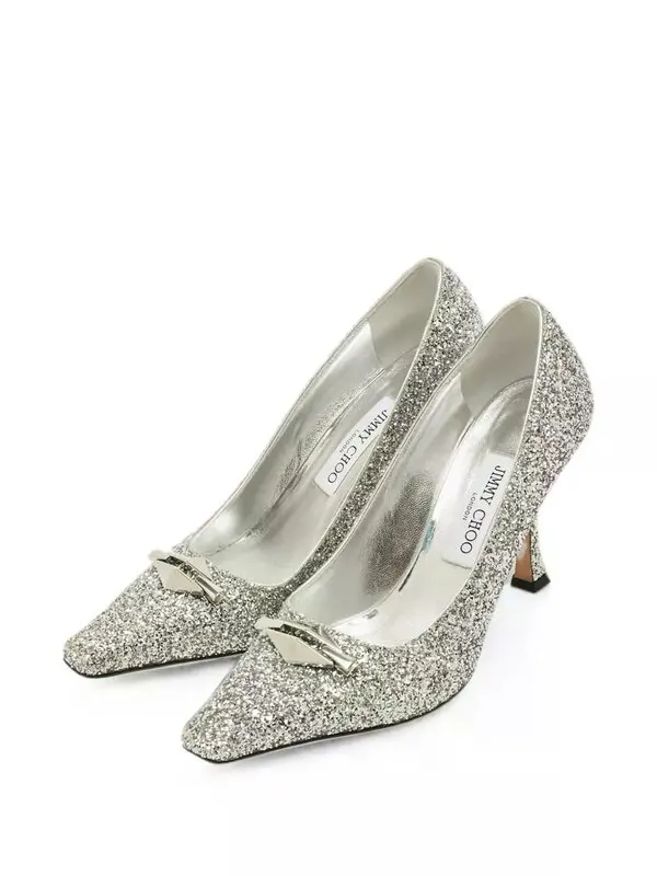JIMMY CHOO Ryker Glitter-detail Heeled Pumps