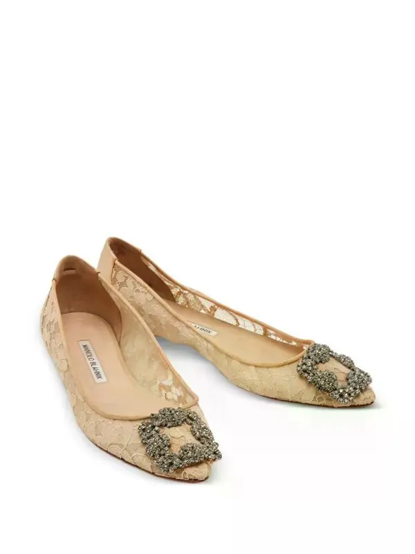 Manolo Blahnik Hangisi Embellished Ballet Flats