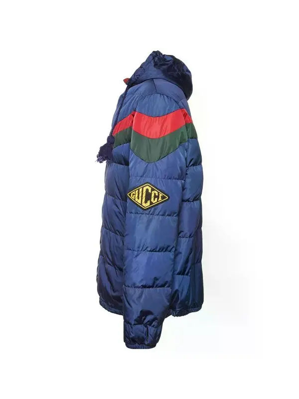 Gucci Chevron-stripe Quilted Jacket - Blue