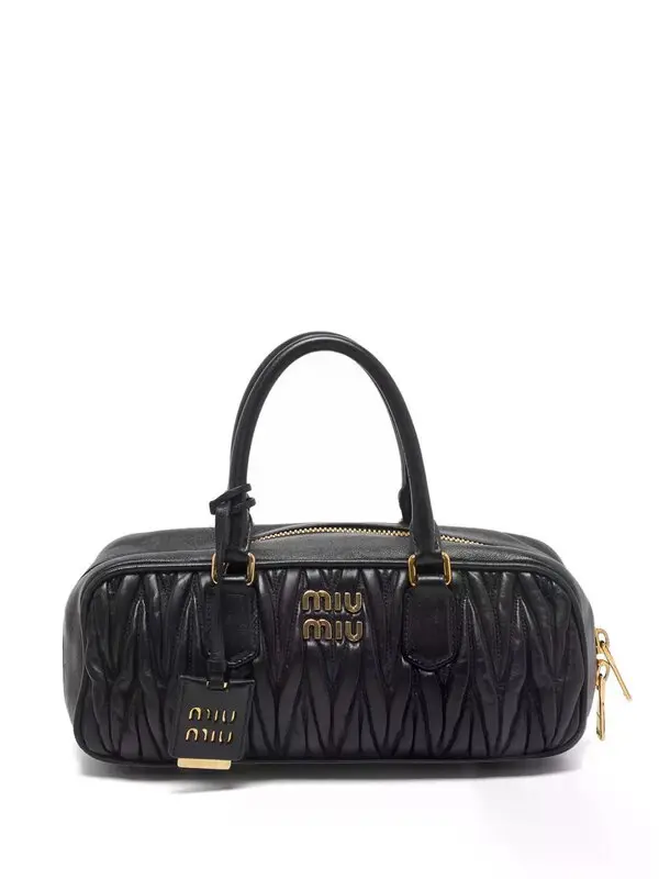 Miu Miu Arcadie Matelassé Satchel Bag - Black