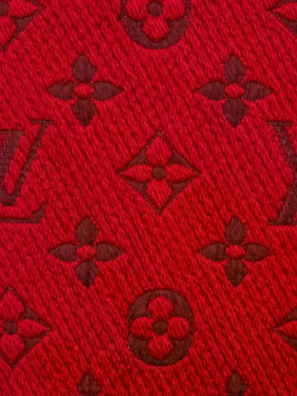 LOUIS VUITTON Logomania Fringed Scarf - Red