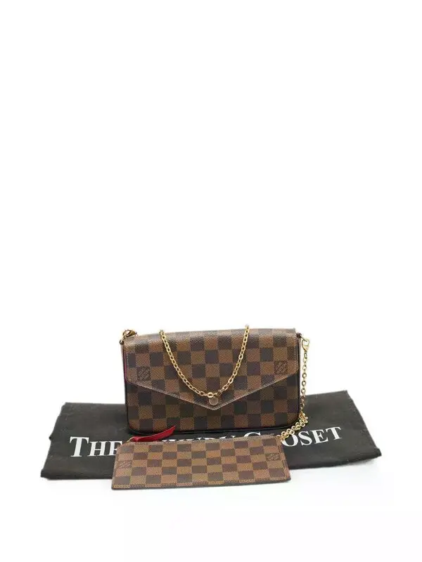 LOUIS VUITTON Damier Ebene Félicie Pochette Shoulder Bag - Brown