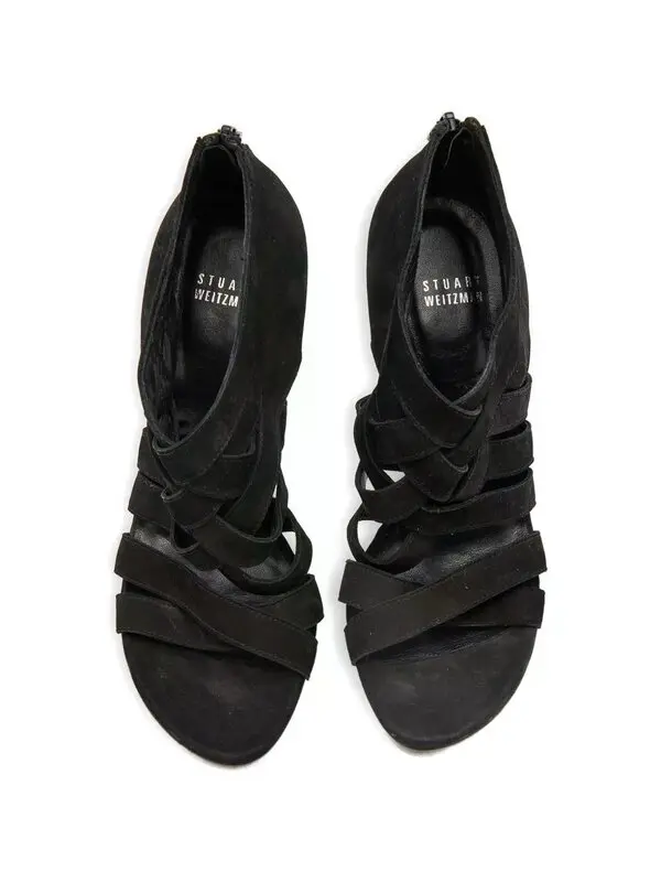 STUART WEITZMAN Suede Cross Strap Sandals Size