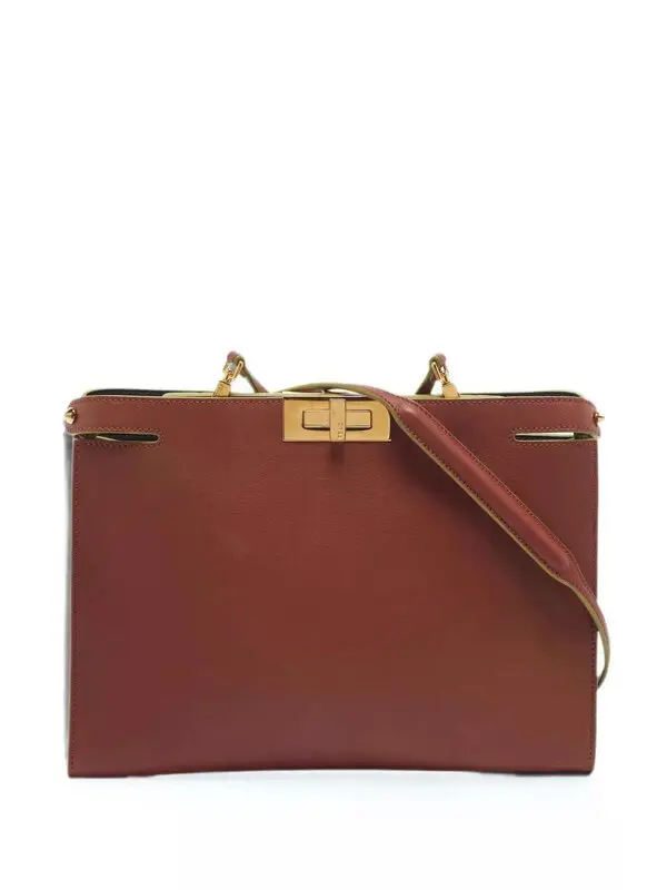 Fendi Peekaboo Twist-lock Crossbody Bag - Brown