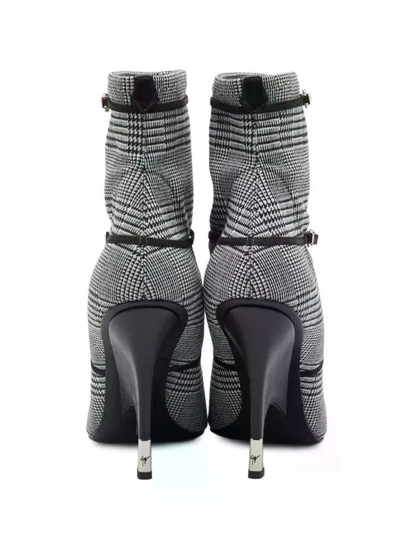 GIUSEPPE ZANOTTI Checked Fabric Ankle Boots