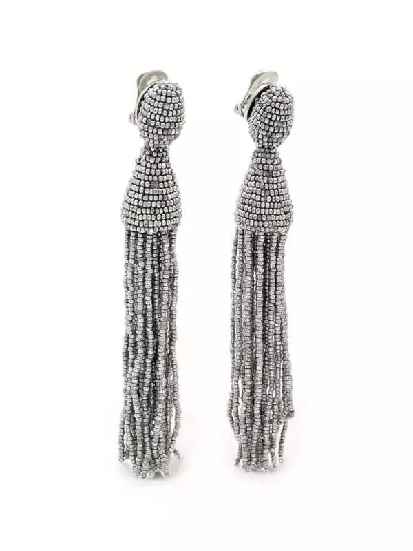 Oscar De La Renta Beaded Tassel Earrings