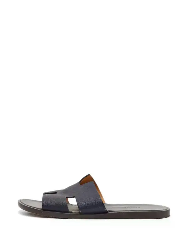 Hermès Izmir Leather Slides - Blue