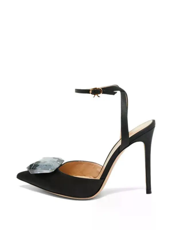GIANVITO ROSSI Crystal-embellished Ankle Strap Pumps - Black
