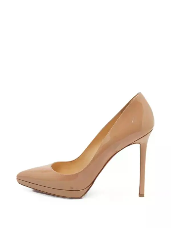 CHRISTIAN LOUBOUTIN Pigalle Plato Leather Platform Pumps - Neutrals