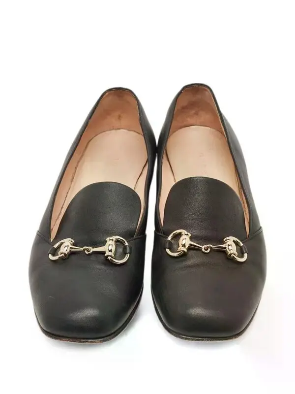 Gucci Leather Horsebit Detail Loafers