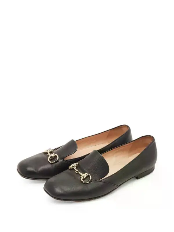 Gucci Leather Horsebit Detail Loafers