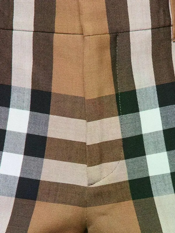 Burberry Check Print Slim-fit Wool Trousers