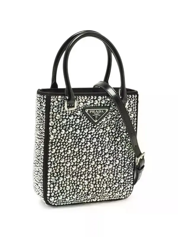 Prada Small Panier Crystal-embellished Tote Bag
