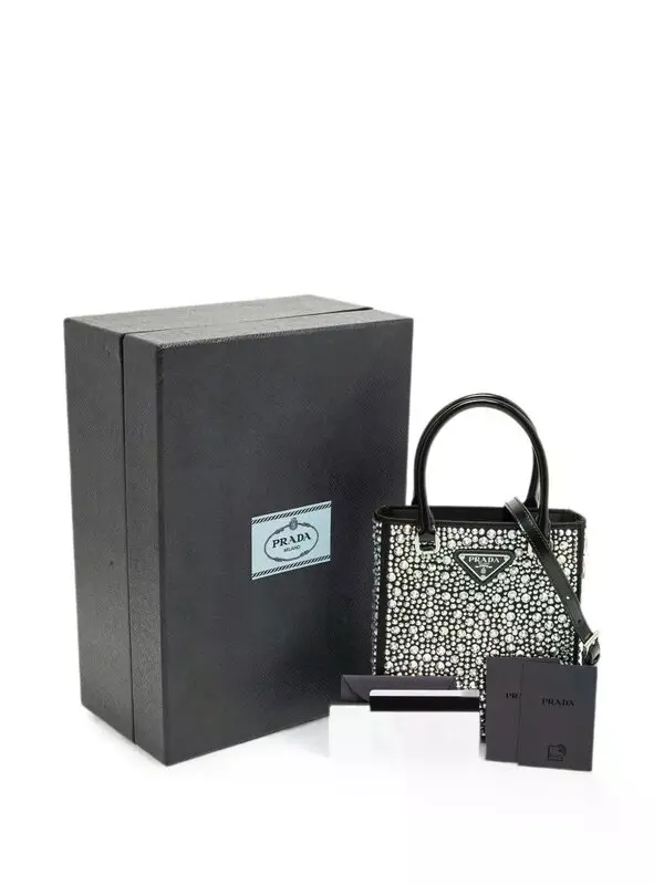 Prada Small Panier Crystal-embellished Tote Bag