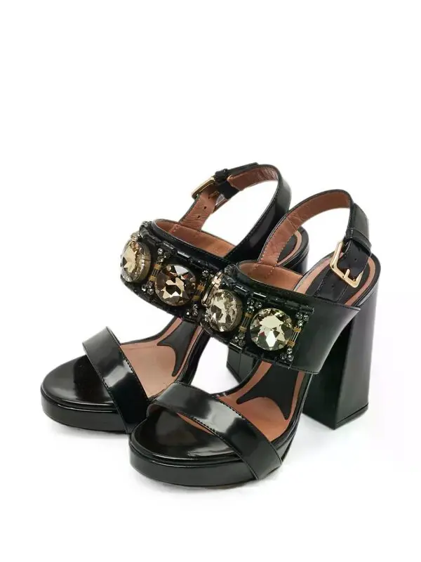 Marni Fussbett Sabot Embellished Sandals - Black