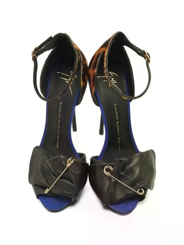 GIUSEPPE ZANOTTI Leather Sandals With Safety Pin Detail