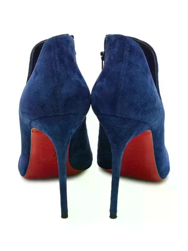 CHRISTIAN LOUBOUTIN Suede Almond Toe Stiletto Ankle Boots