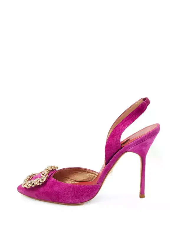 Carolina Herrera Embellished-buckle Slingback Pumps