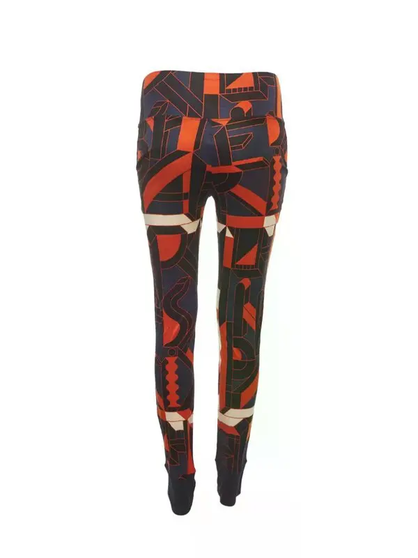 Hermès Typographic-print Silk Leggings