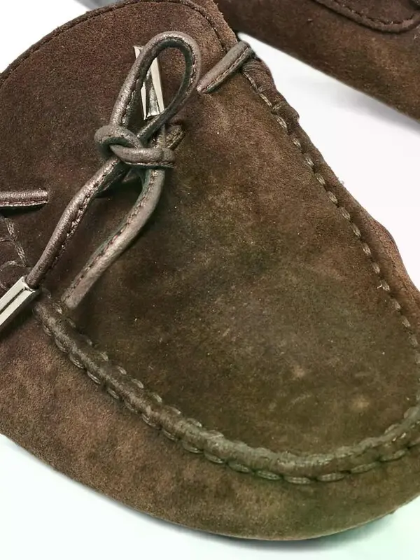 TOD'S Suede Loafers With Bow Detailing