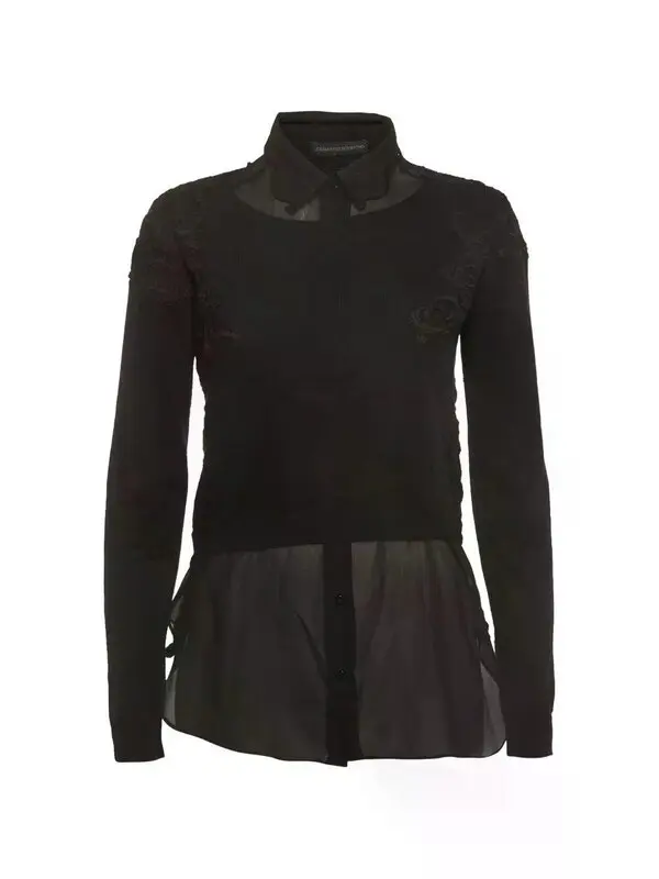 Ermanno Scervino Sheer-panel Top - Black