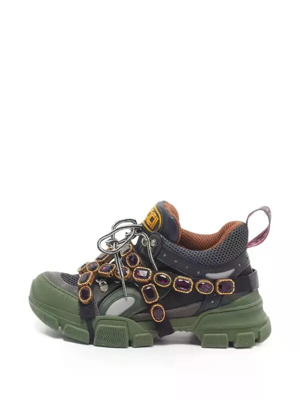 Gucci Flashtrek Crystal-embellished Sneakers - Black
