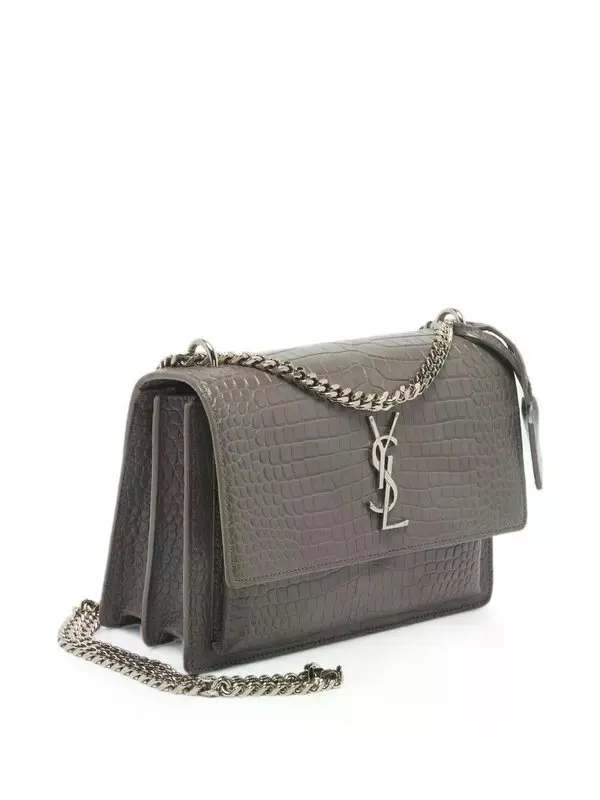 Saint Laurent 2017 Medium Sunset Croc-embossed Shoulder Bag