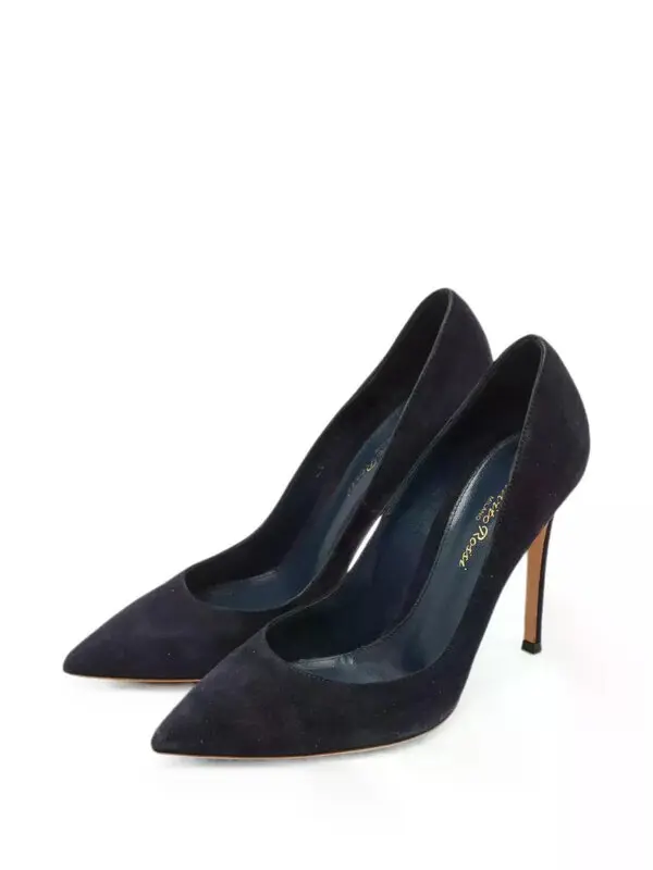GIANVITO ROSSI Suede Stiletto Pumps - Blue