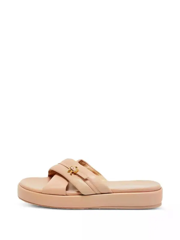 GIANVITO ROSSI Alima Crossover Strap Slides - Pink