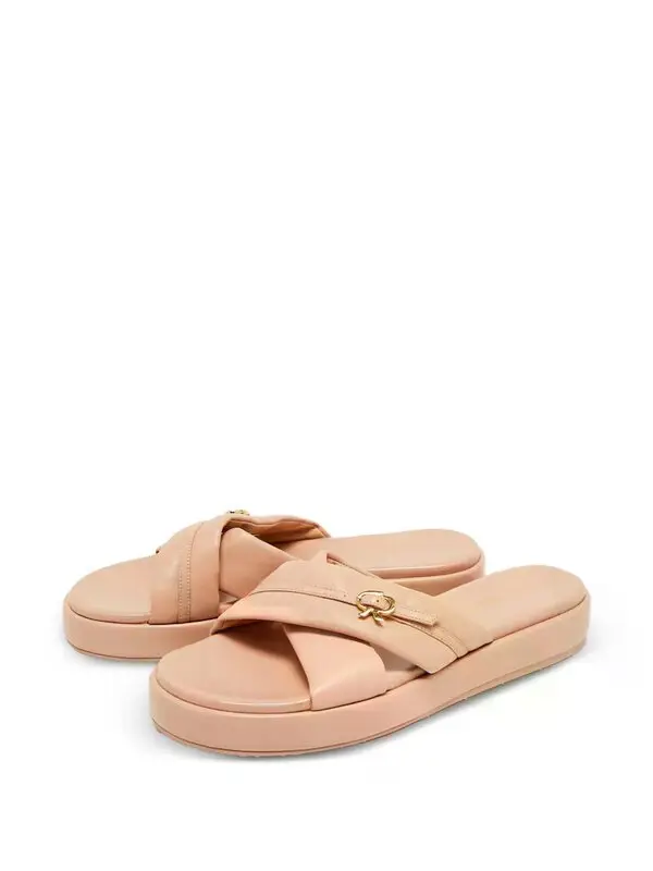 GIANVITO ROSSI Alima Crossover Strap Slides - Pink
