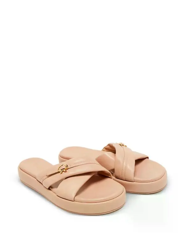 GIANVITO ROSSI Alima Crossover Strap Slides - Pink